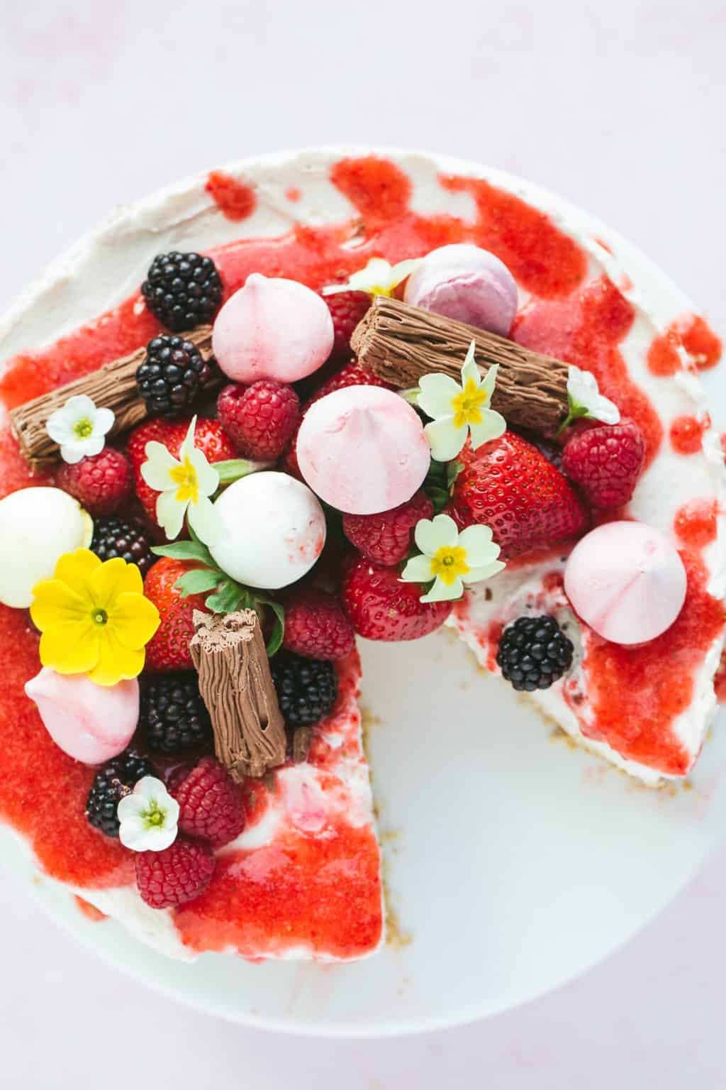 Stunning Eton Mess Cheesecake {No-Bake} - Amy Treasure